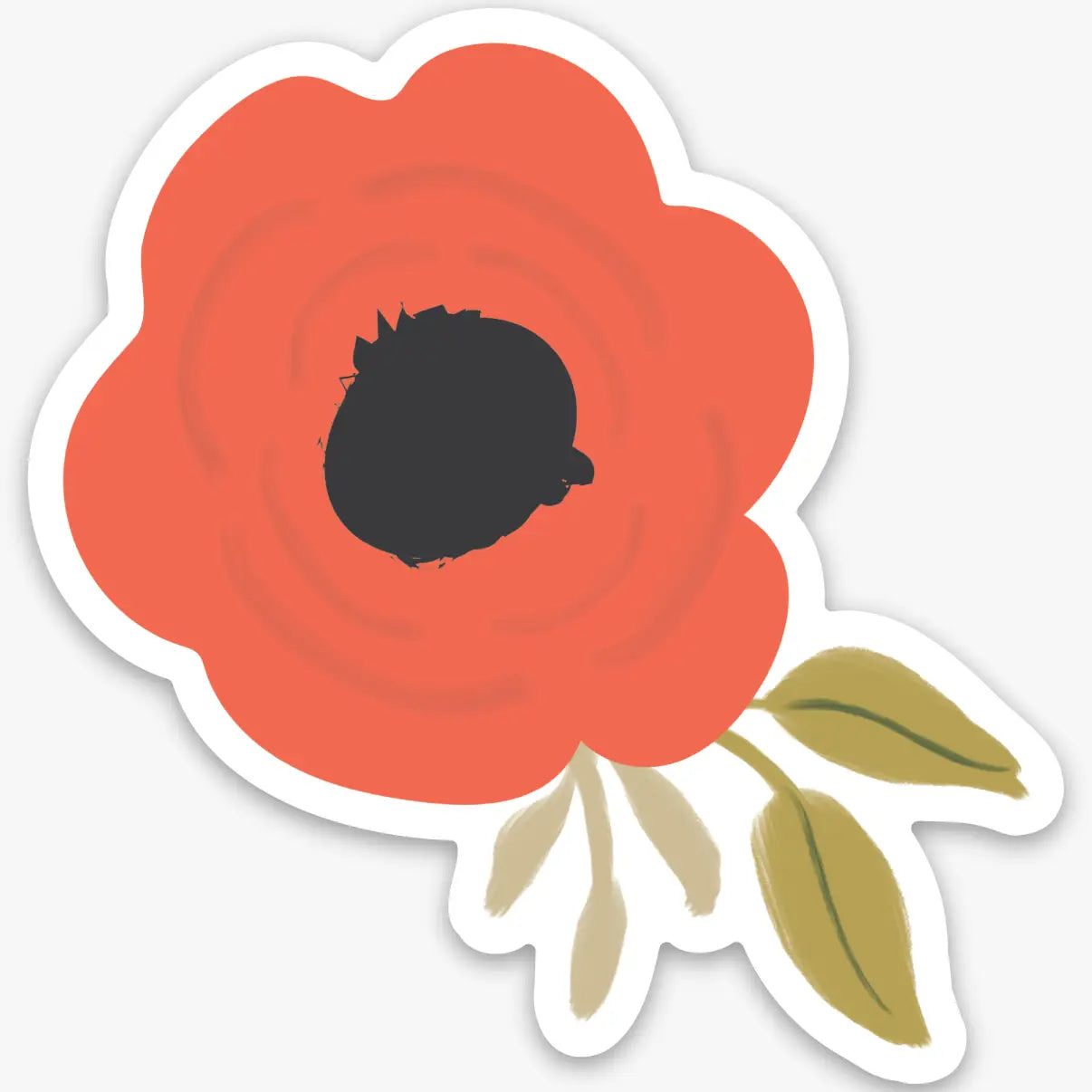 Poppy Red Vinyl Sticker